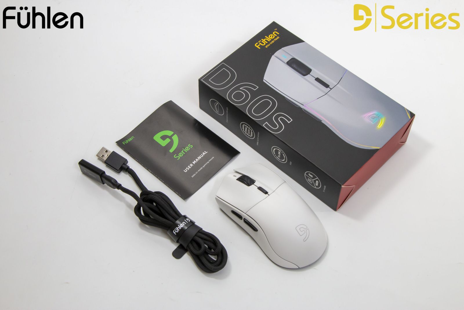 Chuột Fuhlen D60s - White Wireless | 3 Mode - RGB - Gearshop.vn